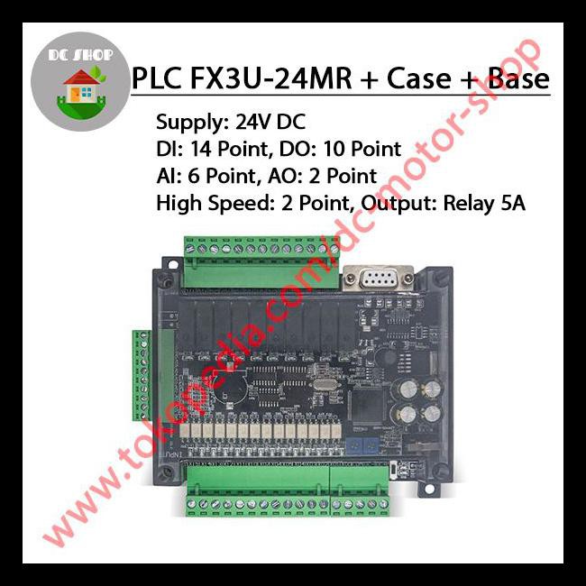 Jual Plc Mitsubishi Fx3U 24Mr 14Di 10Do 6Ad 2Da Rs232 Rs485 Modbus Rtu ...
