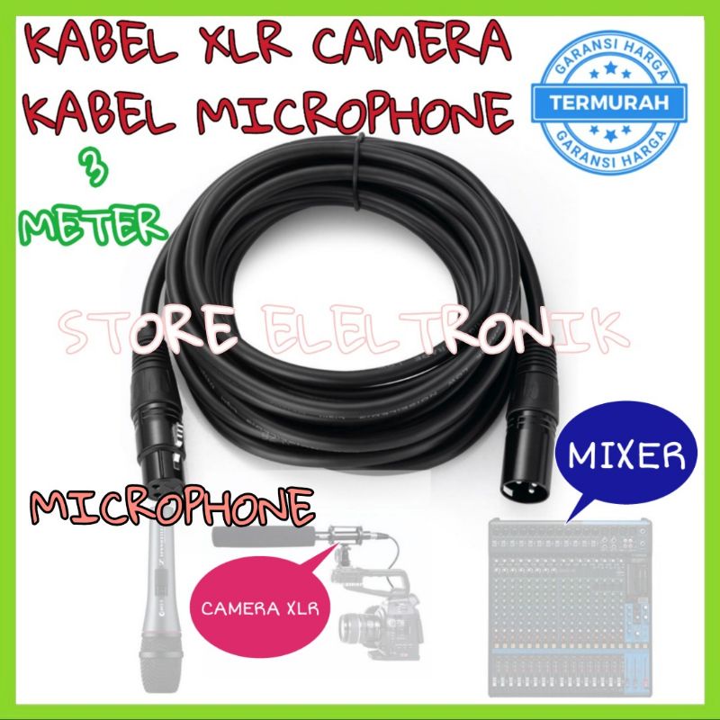 Jual Kabel Mic Original 3 Meter Jack Canon Male To Canon Female Buat ...