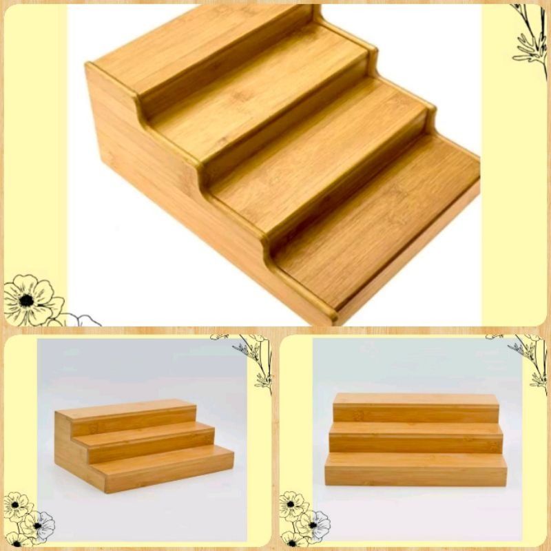 Jual Rak Bumbu Tangga Minimalis Serbaguna Rak Tangga Kayu unik ...