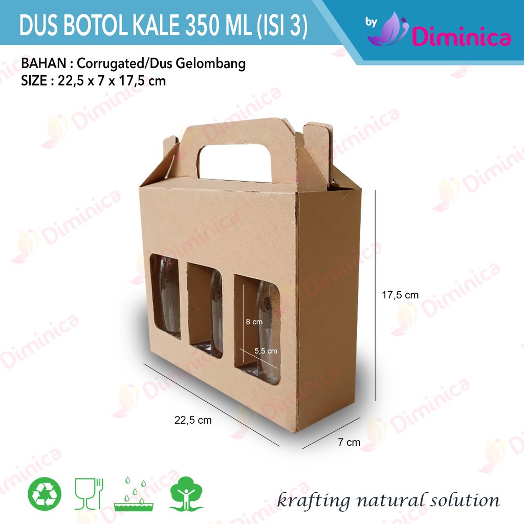 Jual Kardus Botol 350ml/Dus Botol Minuman 350ml Isi 3botol/Box Hampers ...
