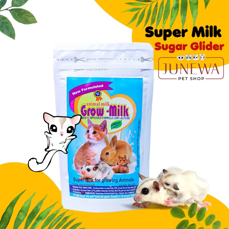 Jual Susu Sugar Glider GROW MILK 50 GRAM makanan sugar glider | Shopee ...