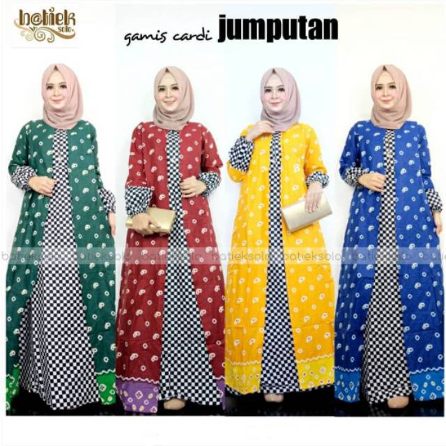 Jual Gamis Batik Motif Jumputan - Gamis Cardi Jumputan - Dress Batik ...