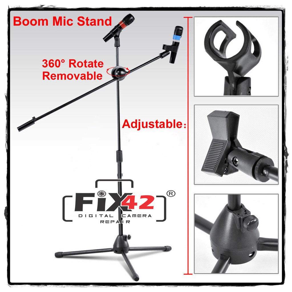 Jual Microphone Stand Pro 2 Klip Aluminium 360degree Rotating. | Shopee ...