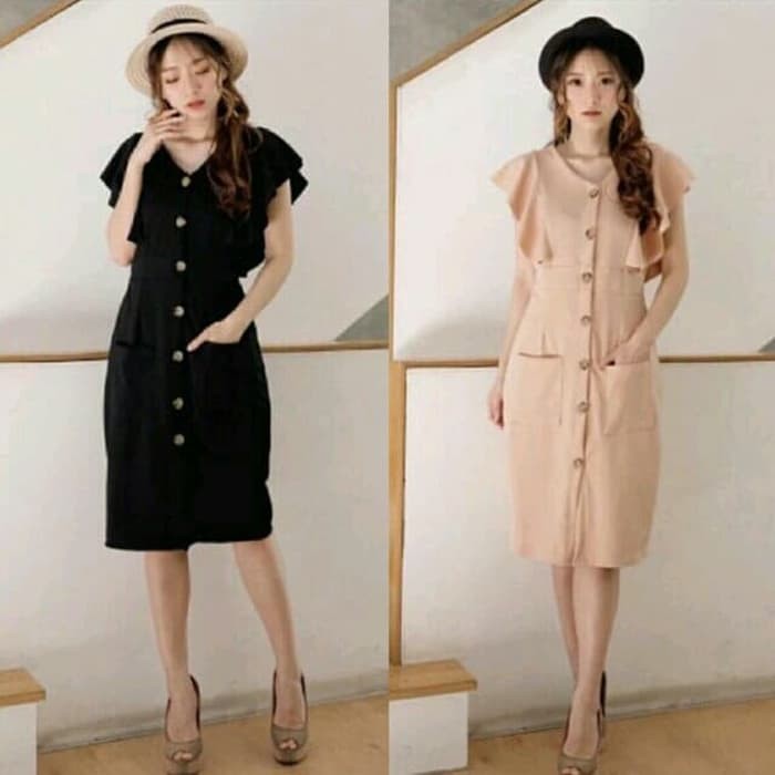 Jual MINI MIDI DRESS KERJA FORMAL WANITA HITAM/ COKLAT MUDA JOANA RANTO ...
