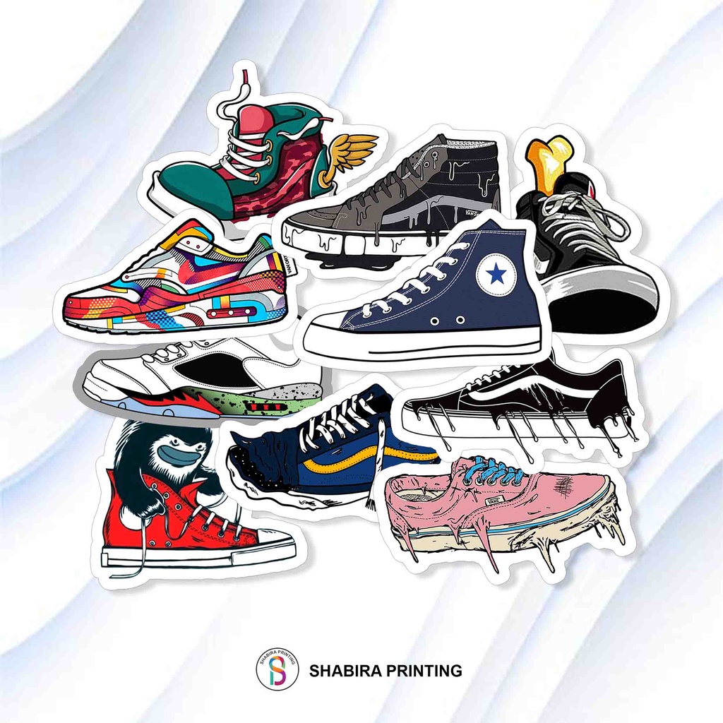 Jual Stiker Pack Sepatu isi 10 Pcs Bahan Vinil Tahan Air Waterproof ...