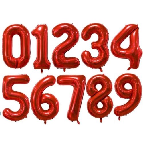 Jual Balon Foil Angka Merah Size 40 cm | Shopee Indonesia