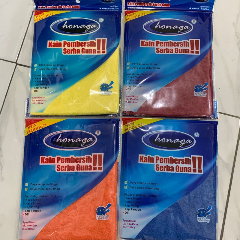 Jual Lap microfiber honaga ORIGINAL ukuran 40x40 REAL Serbaguna/Mobil ...