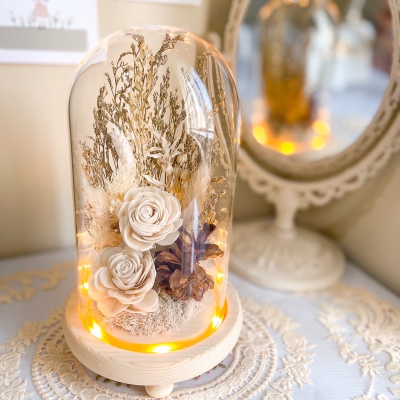 Jual [READY] Valentine Dried & Preserved Flower Glass Dome Hadiah Pacar ...