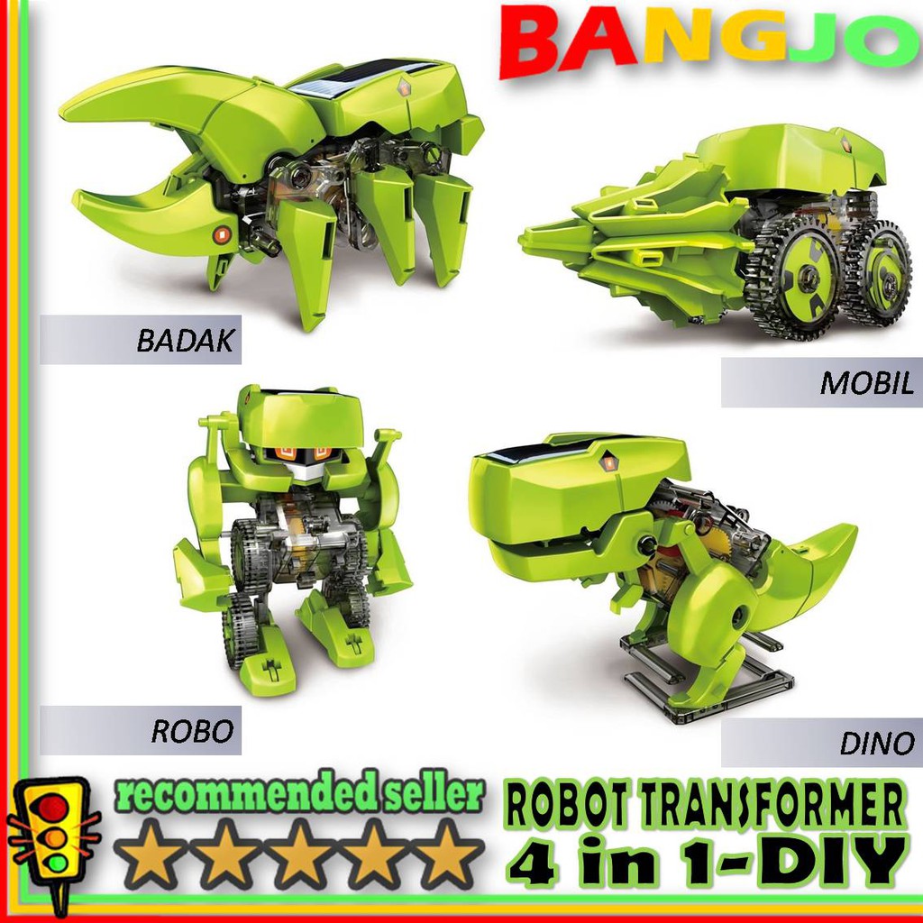 Jual Robot Transformer Puzzle Rakit Edukasi Anak 4 in 1 Tenaga Matahari ...