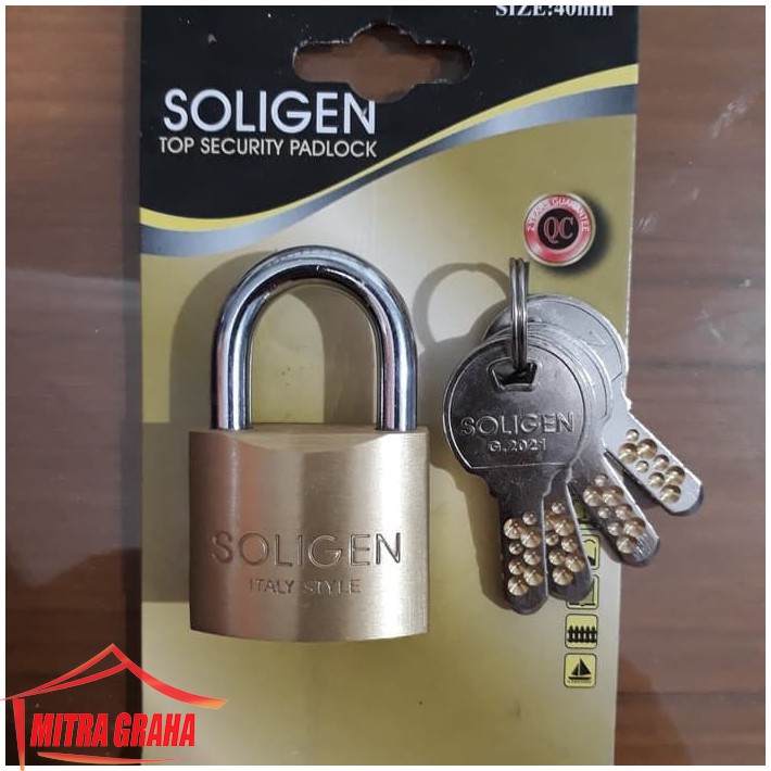 Jual Gembok Soligen 60 mm Leher Pendek Kuningan Computer Key MGJ ...