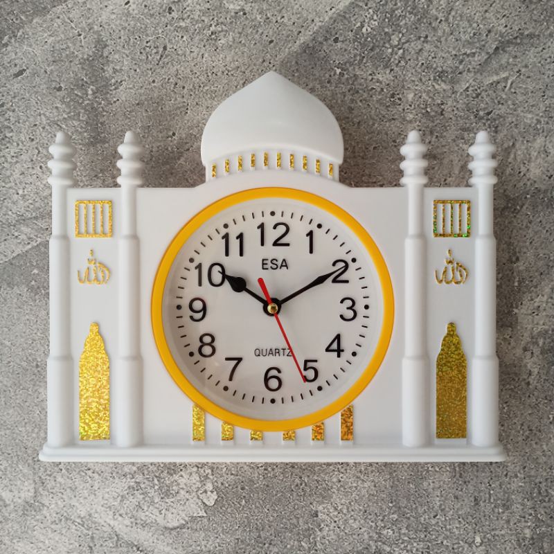 Jual Jam Dinding ESA Masjid Minimalis Nuansa Islam Arab Gold Unik ...