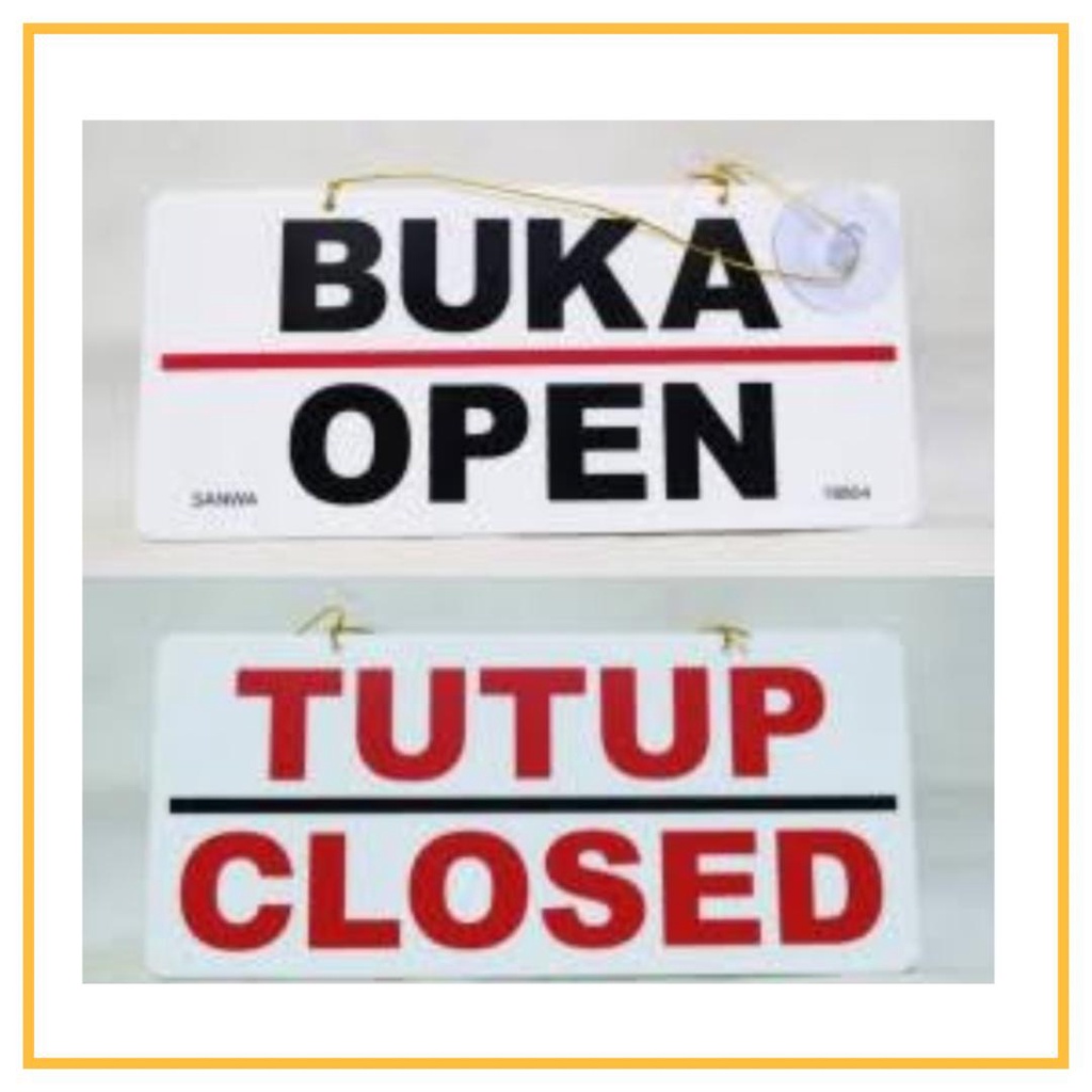 Jual Akrilik Open Close Pintu / Papan Open Close / Buka Tutup Akrilik ...