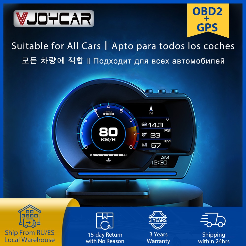 Jual PREORDER Vjoycar V60 Newest Head Up Display Auto Display OBD2+GPS Smart Car HUD Gauge ...