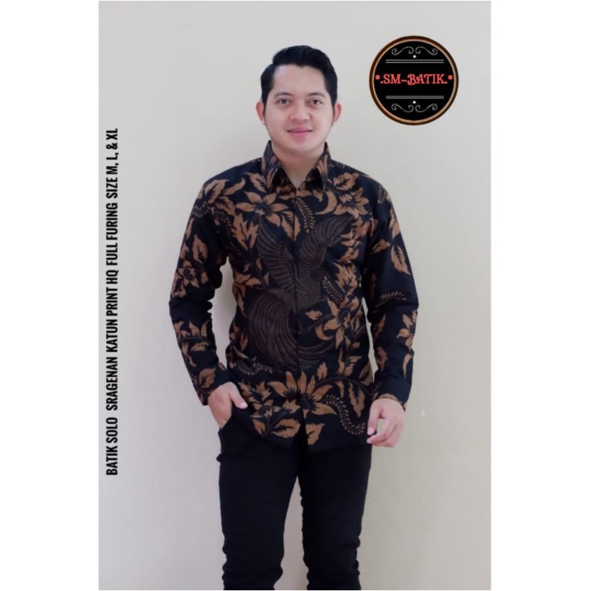Jual Peksi Gold Peksi Hitam Kemeja Batik Pria Lengan Panjang Batik Solo ...