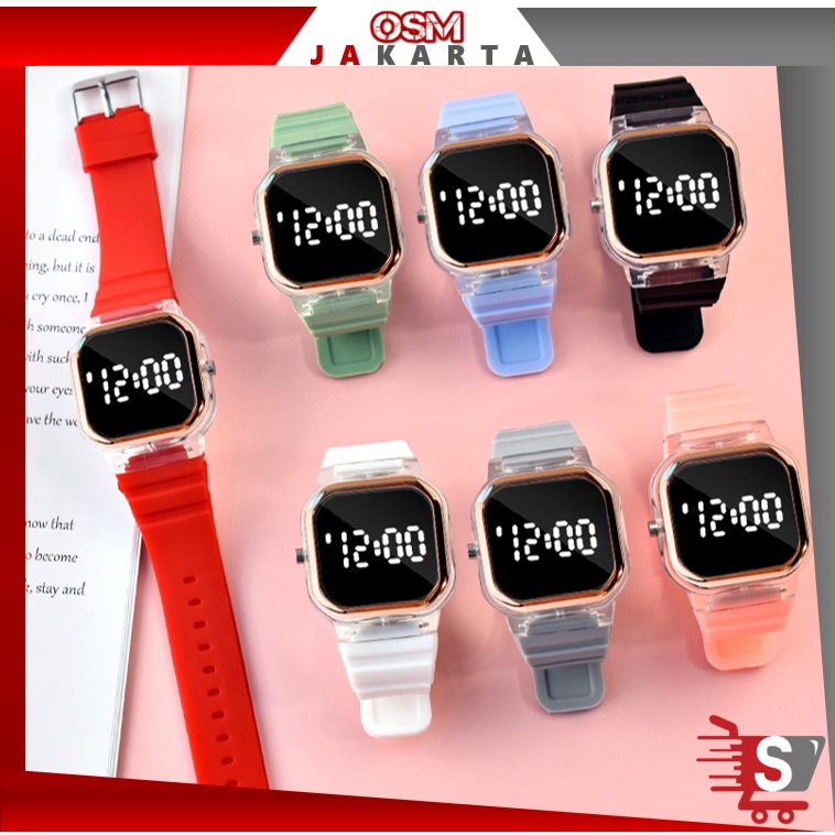 Jual OSM JKT J5321 Jam Tangan Rubber Digital Trendy Dial Kotak / Jam ...