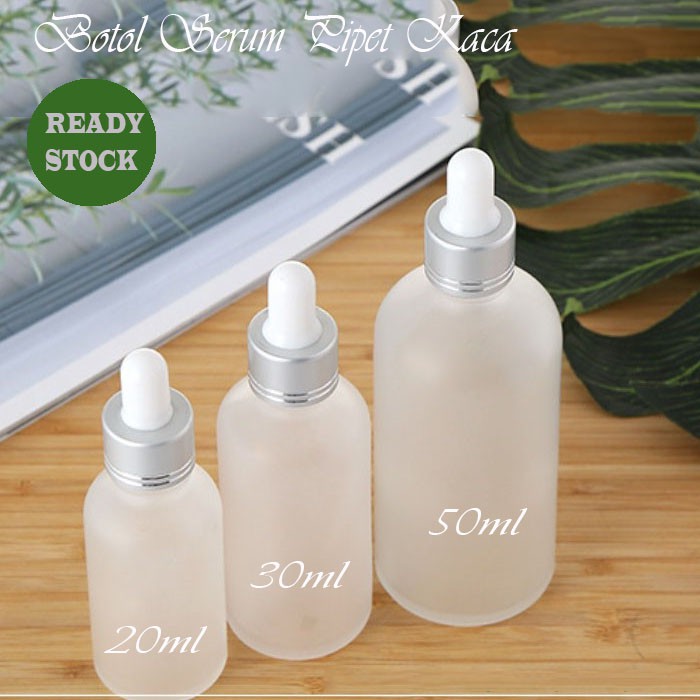 Jual Botol Serum 10 15 20 30 50 100ml Pipet Kaca Buram Frosted Doff ...