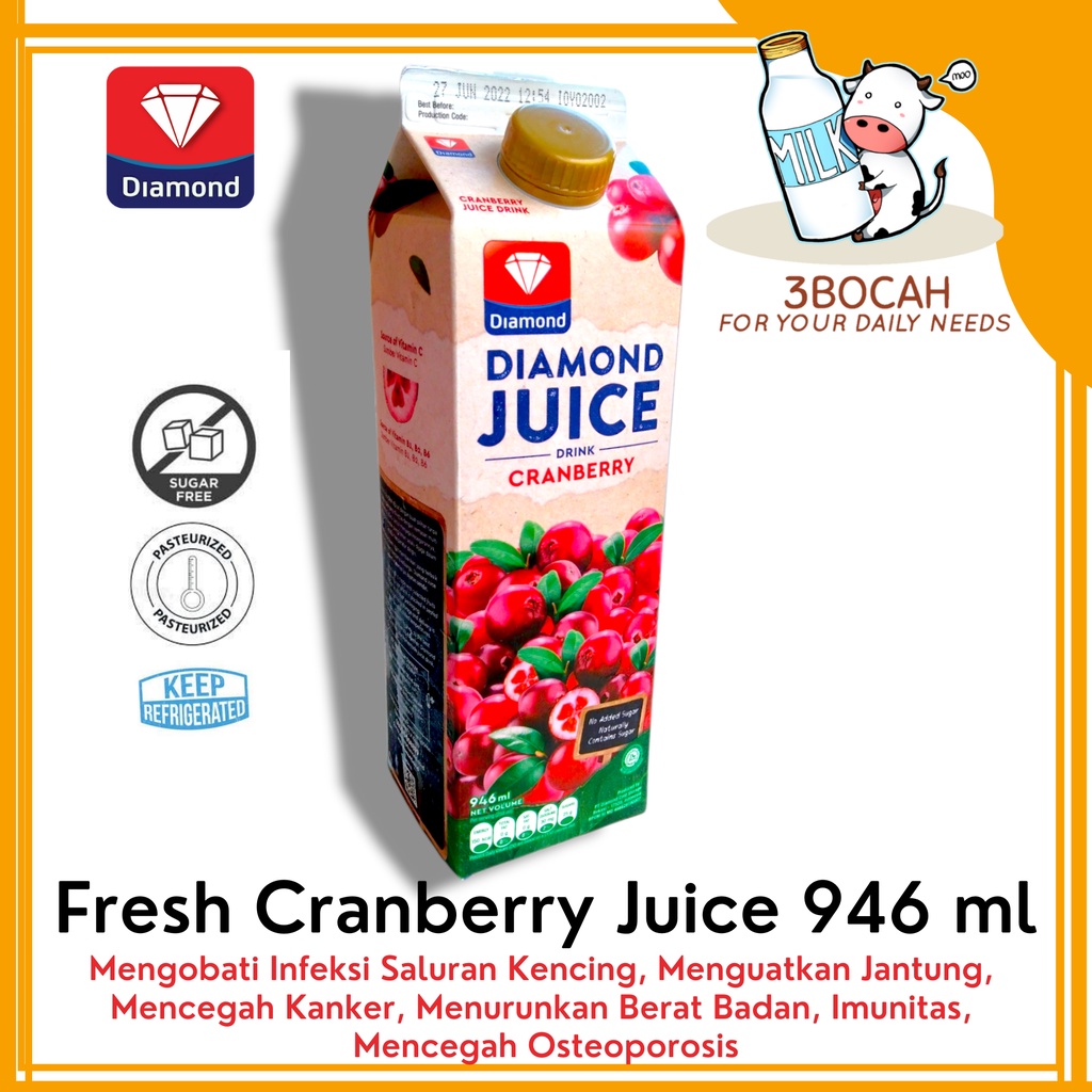 Jual Diamond Cranberry Juice Sari Buah Cranberi Tanpa Gula Tanpa ...