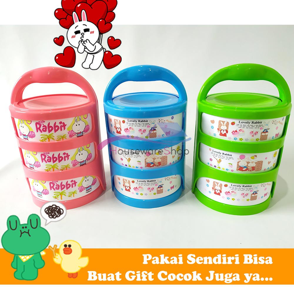 Jual Rantang Piknik Hantaran / Lunch Box Hommy Nikita Susun 3 | Shopee ...