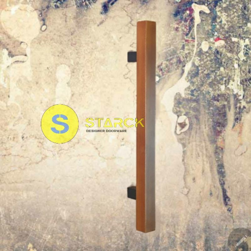 Jual Pull handle kayu jati full 60cm gagang kayu untuk pintu kayu dan ...