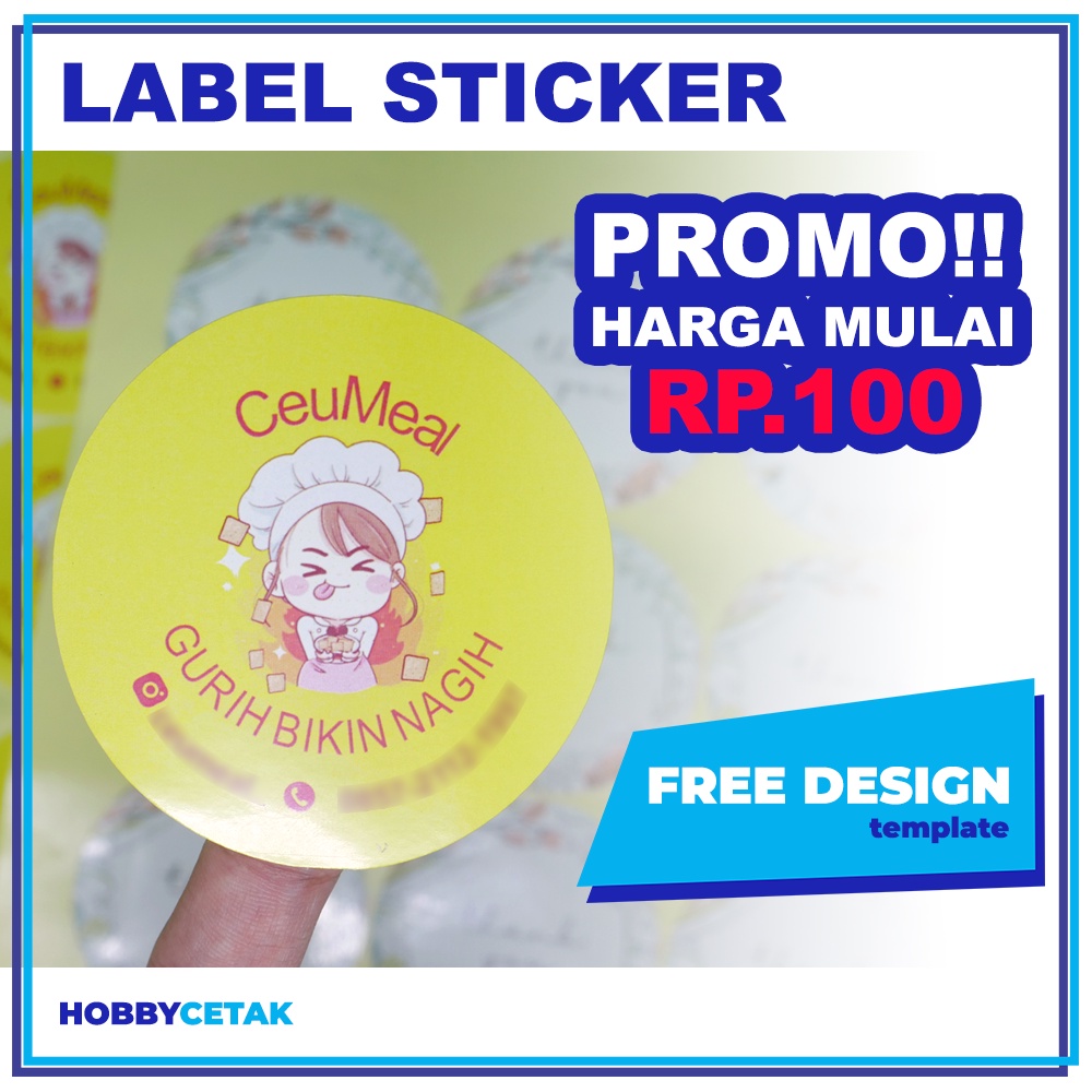 Jual Cetak Stiker Label Kemasan Estetik Gratis Template Sticker ...