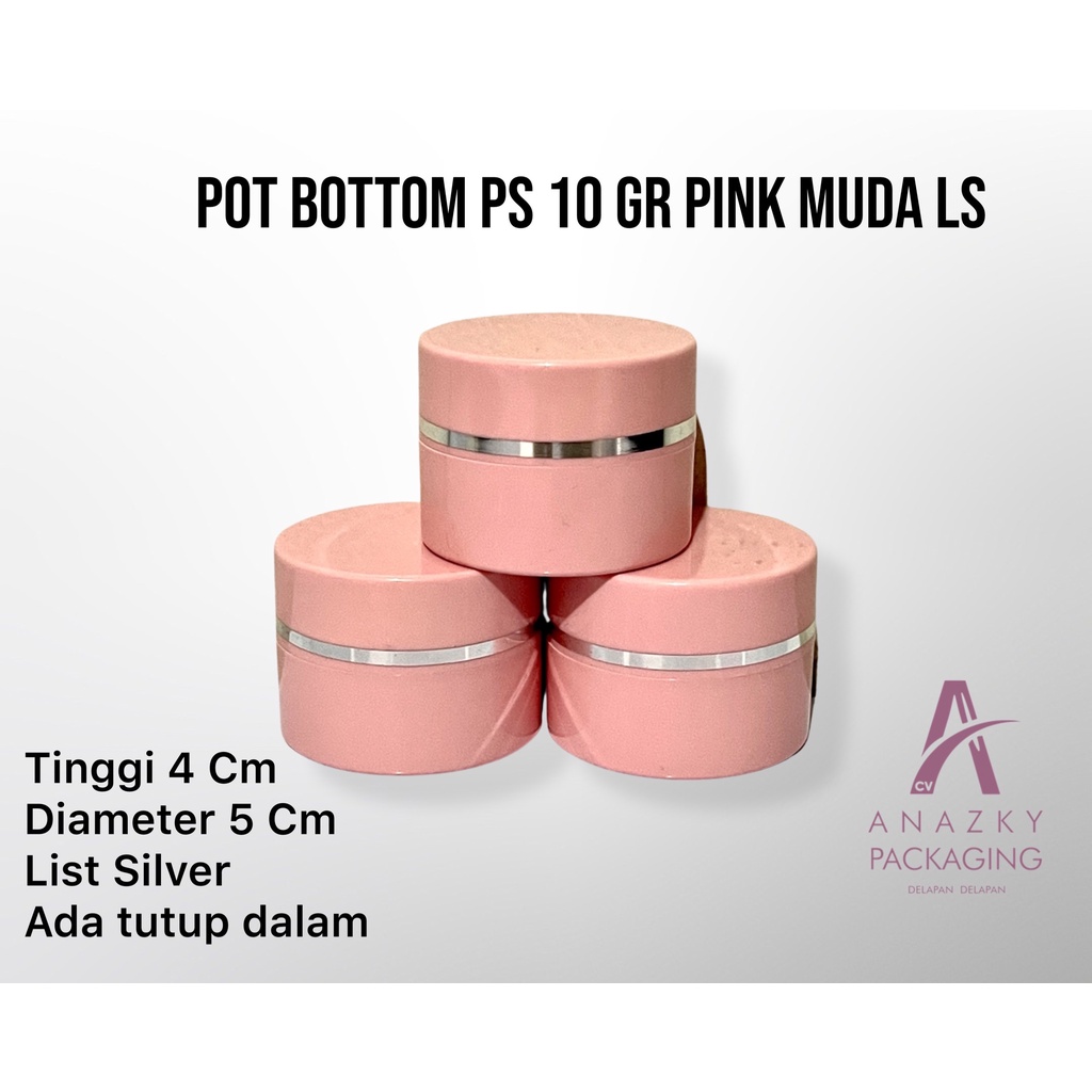 Jual POT CREAM BOTTOM PS 10 Gr Pink Muda LIST SILVER(KEMASAN 25 PCS ...