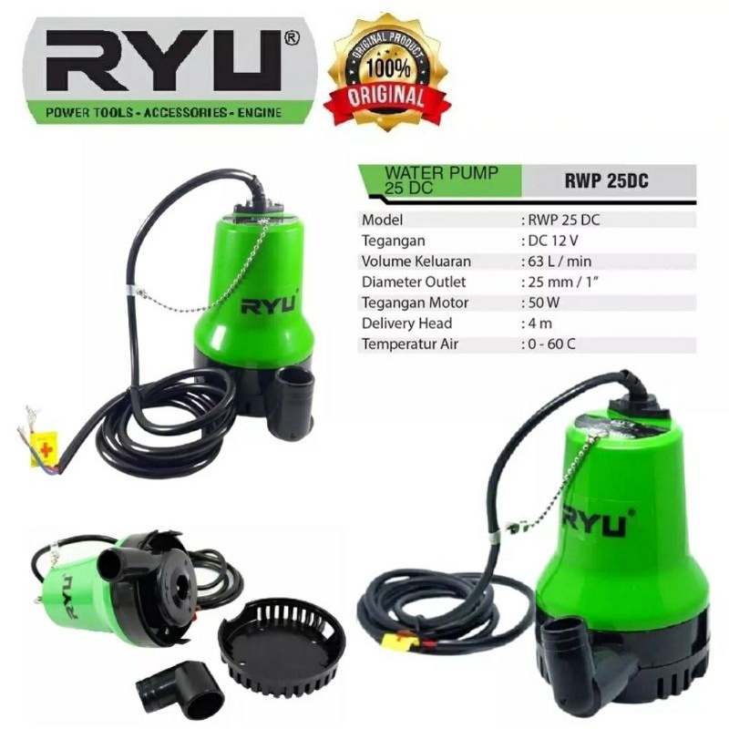 Jual Ryu Pompa Celup Air Dc 12 V Water Pump RWP 25 DC Kolam Submersible ...