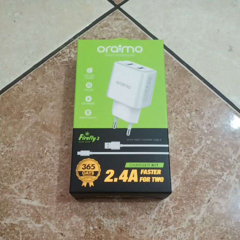 Jual Oraimo Firefly 2 Charger Dual Ports Quick Power Fast Charging OCW ...