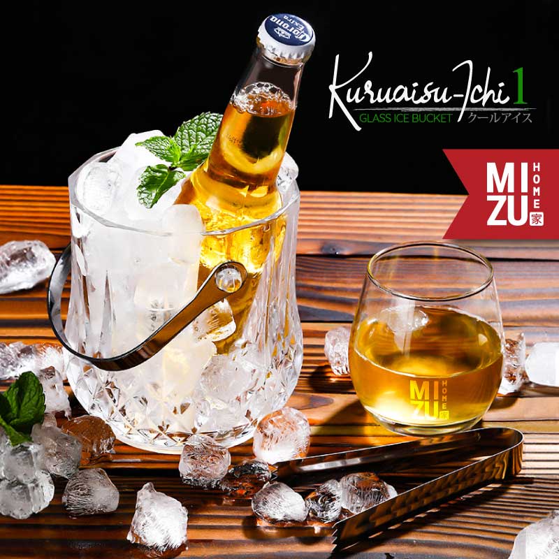 Jual MIZU KURUAISU-ICHI Glass Ice Bucket Tempat Es Batu Wadah Kaca ...