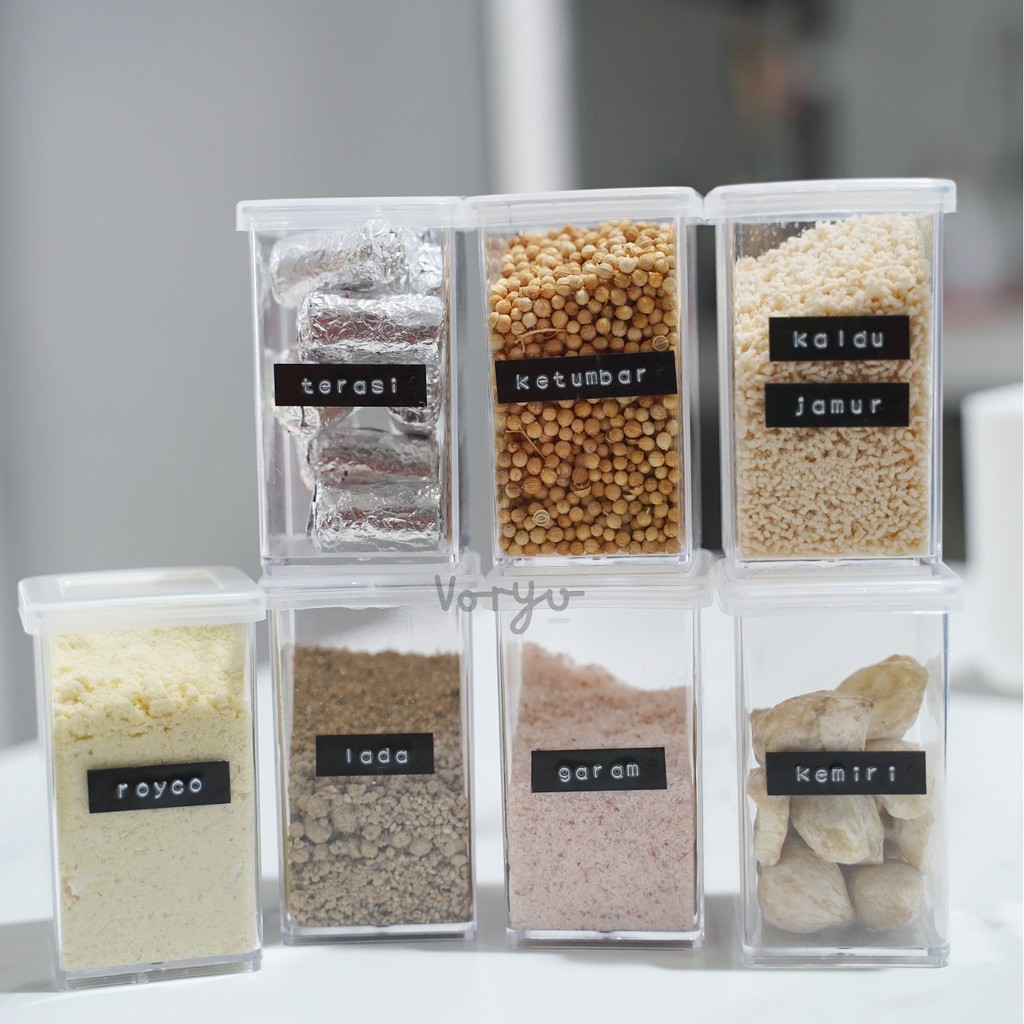 Jual Hitam | Custom Label Sticker Aesthetic 3D Nama Bumbu Emboss Timbul ...