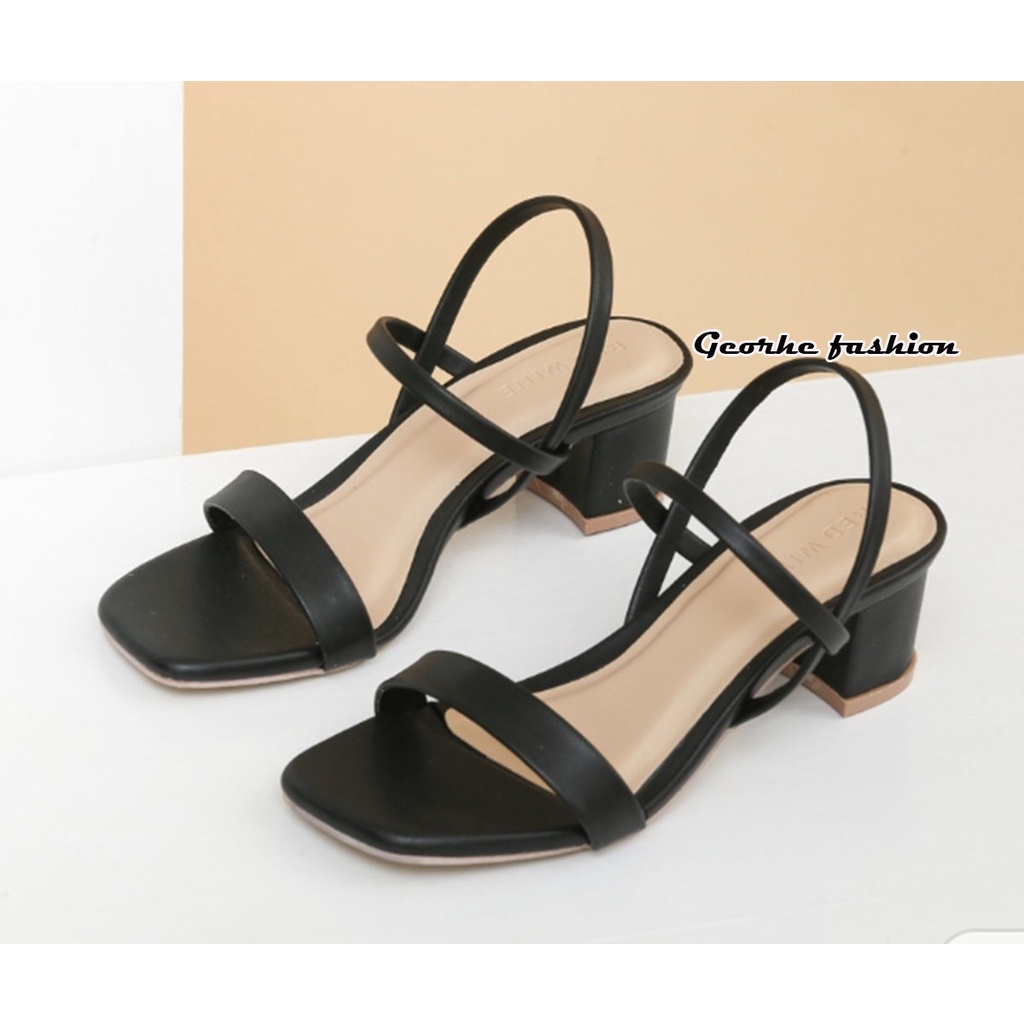 Jual Sandal heels wanita terbaru 2025 model tali belakang | Shopee ...