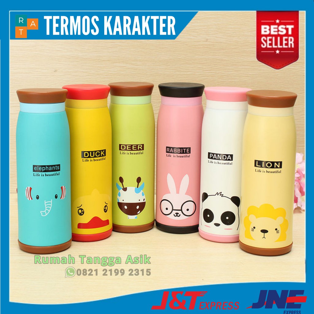 Jual Termos Air ANIMAL Karakter Botol Minuman Anak Lucu Unik Panas ...