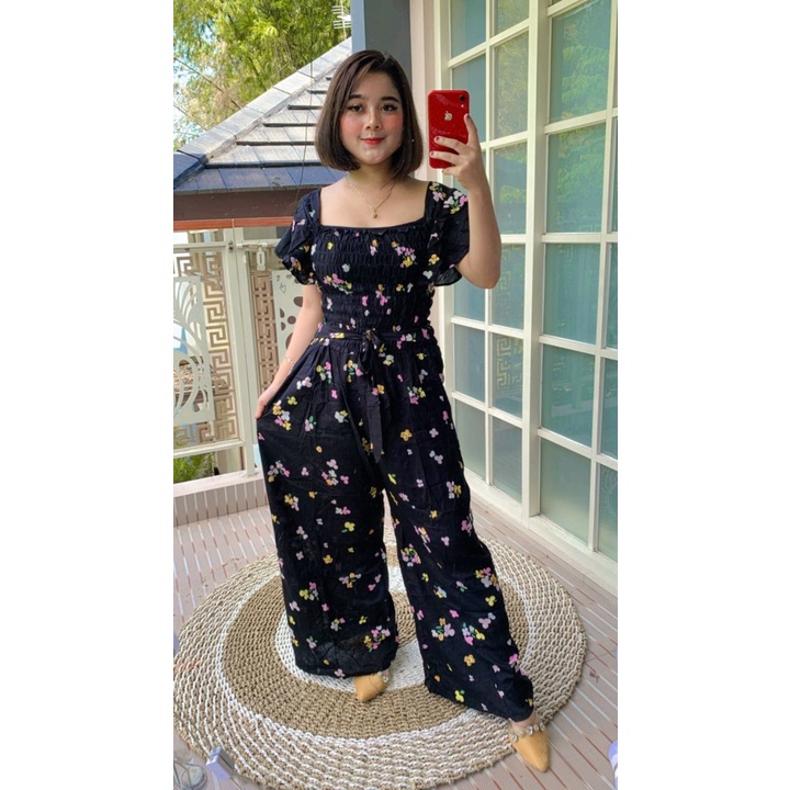 Jual Jumpsuit Lily rayon Bali overall kekinian busui | Shopee Indonesia
