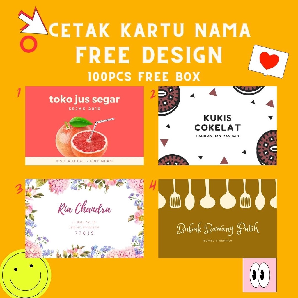 Jual 100pcs Kartu Nama 1 sisi, kartu nama murah Kualitas Premium full ...