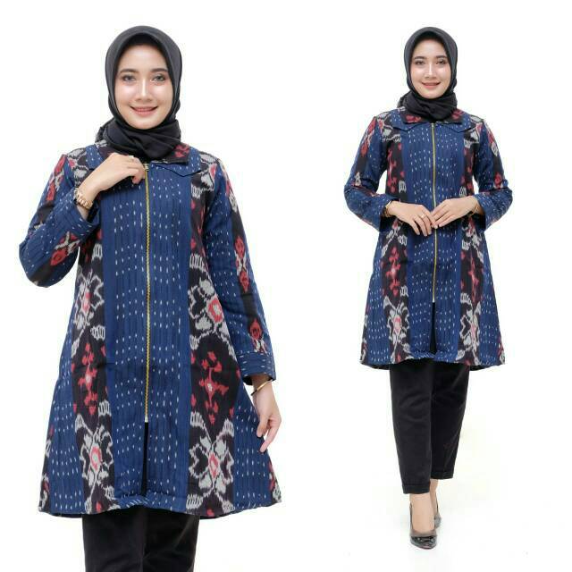 Jual SERAGAM TUNIK DAN BLOUSE BATIK TENUN ATBM SIZE M, L, XL, XXL, L4, L5, L6, L7 JUMBO ...