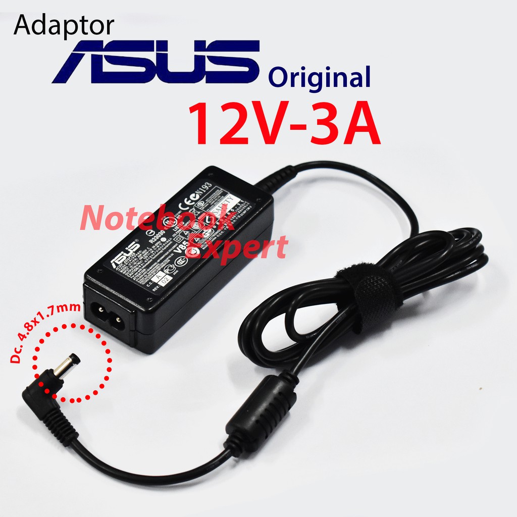 Jual Adaptor Original ASUS 12V - 3A, ( DC : 4.8x1.7mm ) | Shopee Indonesia