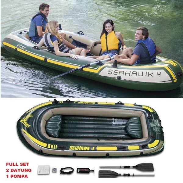 Jual Dayung-Karet-Perahu- Intex 68351 Perahu Karet Seahawk 4 / Perahu ...
