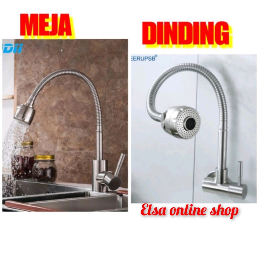 Jual Kran Kitchen Sink Stainless SUS 304 Keran Bak Cici Piring Dapur Wastaf - Dinding | Shopee ...