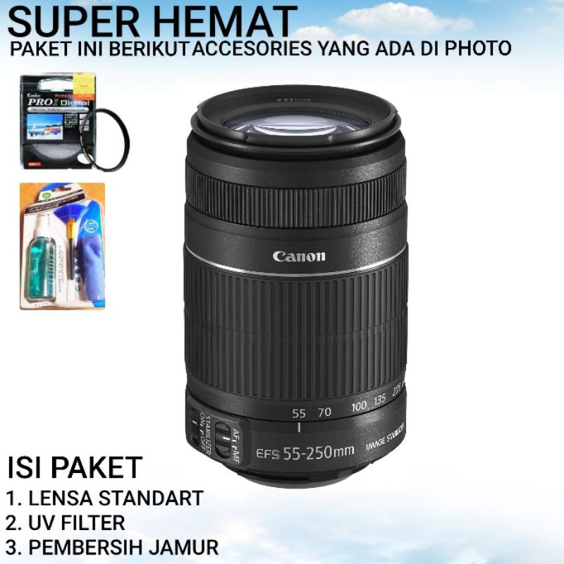 Jual LENSA TELE ZOOM CANON 55-250MM IS II | Shopee Indonesia