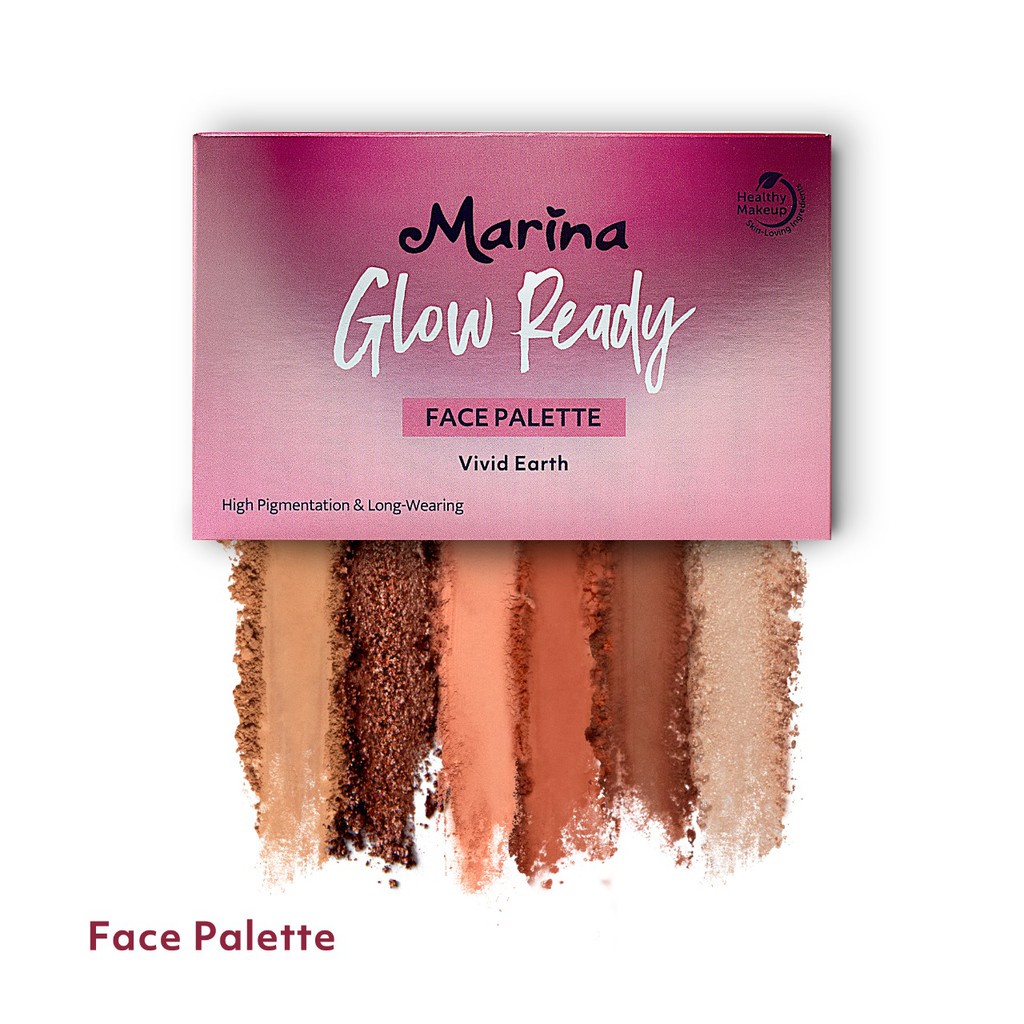 Jual Marina Glow Ready Face Palette Vivid Earth | Shopee Indonesia
