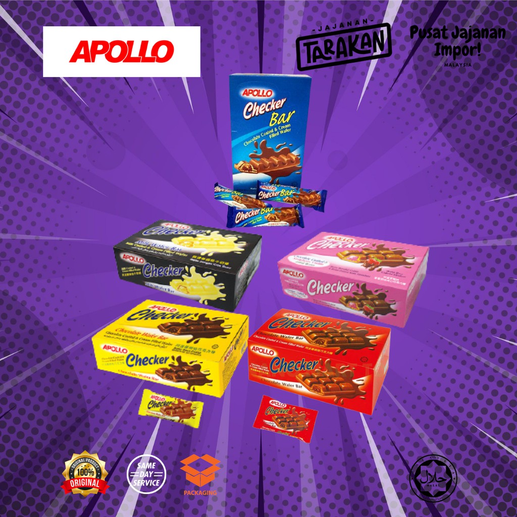 Jual Apollo Checker Bar & Wafer Malaysia | Shopee Indonesia