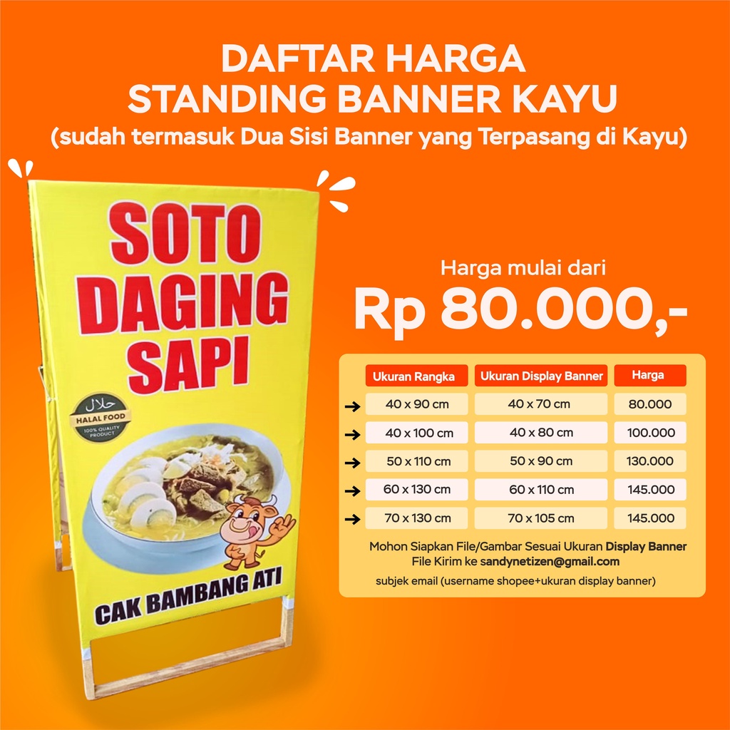 Jual Stand Banner Spanduk Kayu Segitiga | Shopee Indonesia