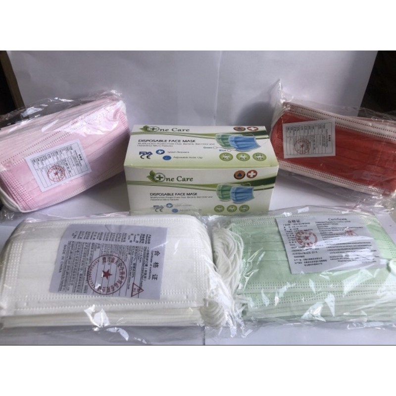 Jual Masker Onecare 3ply 50pcs Warna Warni | Shopee Indonesia