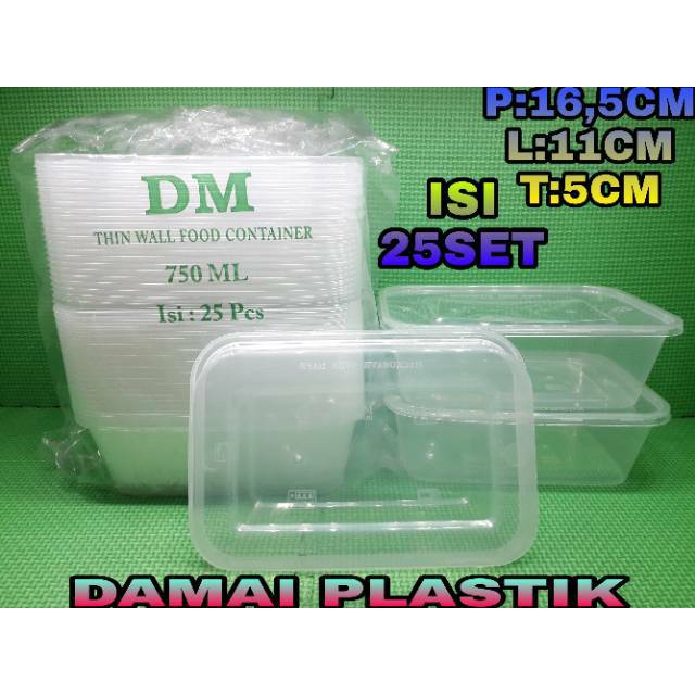Jual THINWALL DM 750ML KOTAK FOOD CONTAINER TEMPAT KOTAK MAKAN THINWALL 750 ML | Shopee Indonesia
