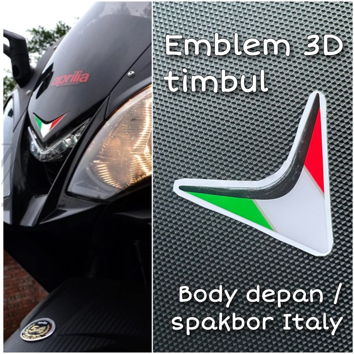 Jual emblem sticker 3d italy italia vespa aprilia ducati spakbor ...