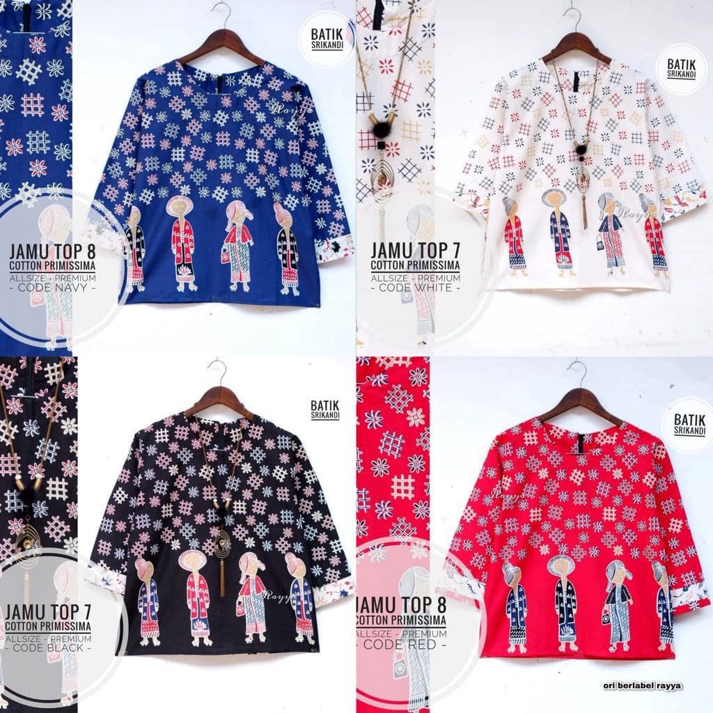 Jual PREMIUM Jamu Top Katun Prisma # Karakter Blouse Batik Srikandi ...