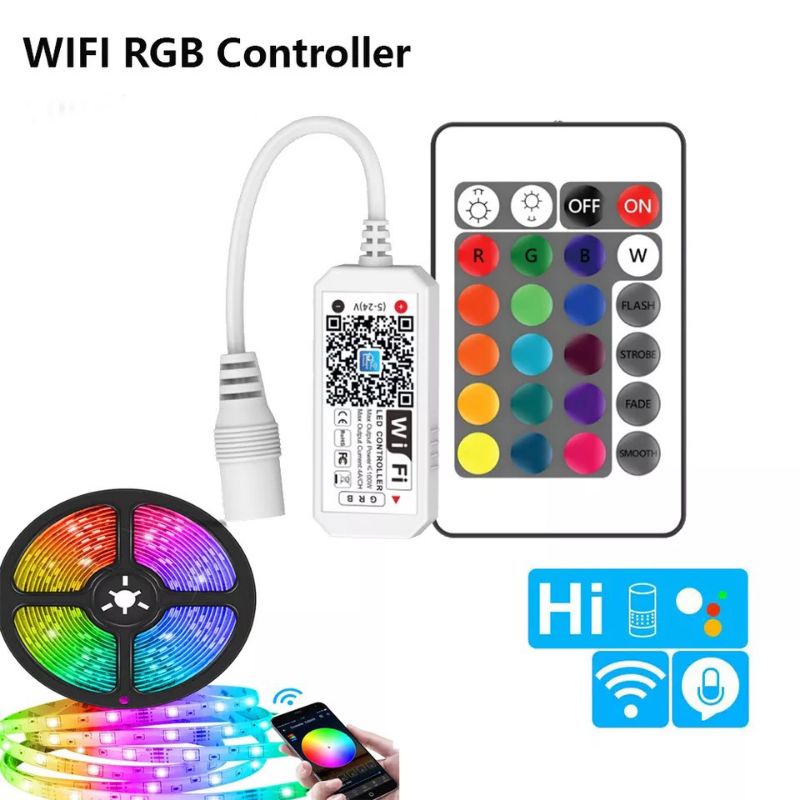 Jual modul RGB/RGBW 3CH /4CH Led controller dimmer remote IR mini wifi ...