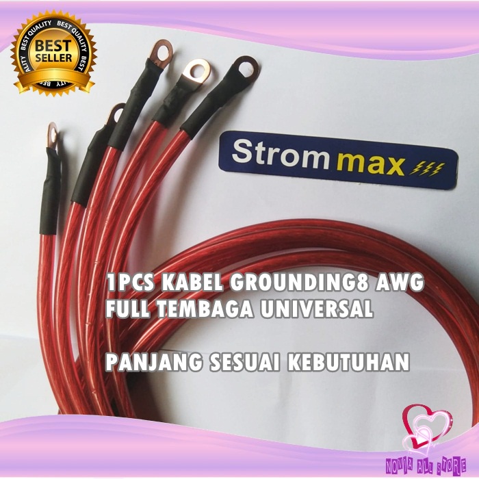 Jual Kabel Grounding Strom Max Plus Skun Aki 8 AWG Full Tembaga ...