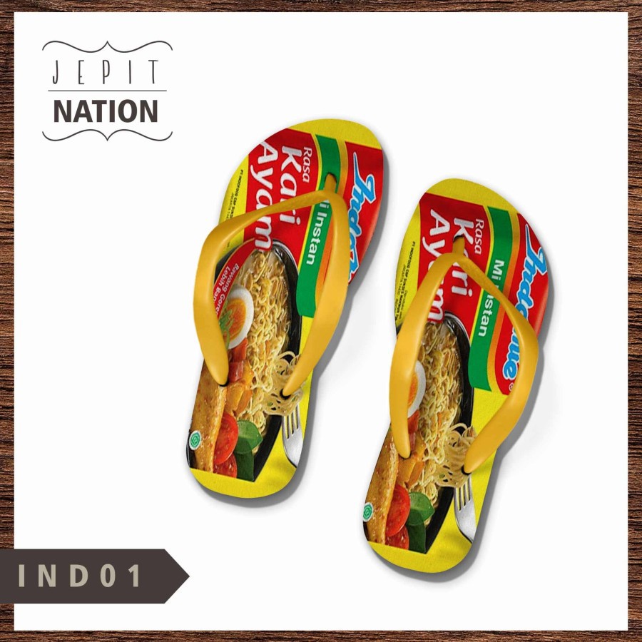 Jual SANDAL SENDAL COWO PRIA KARET JEPIT INDOMIE GORENG SOTO RENDANG ...