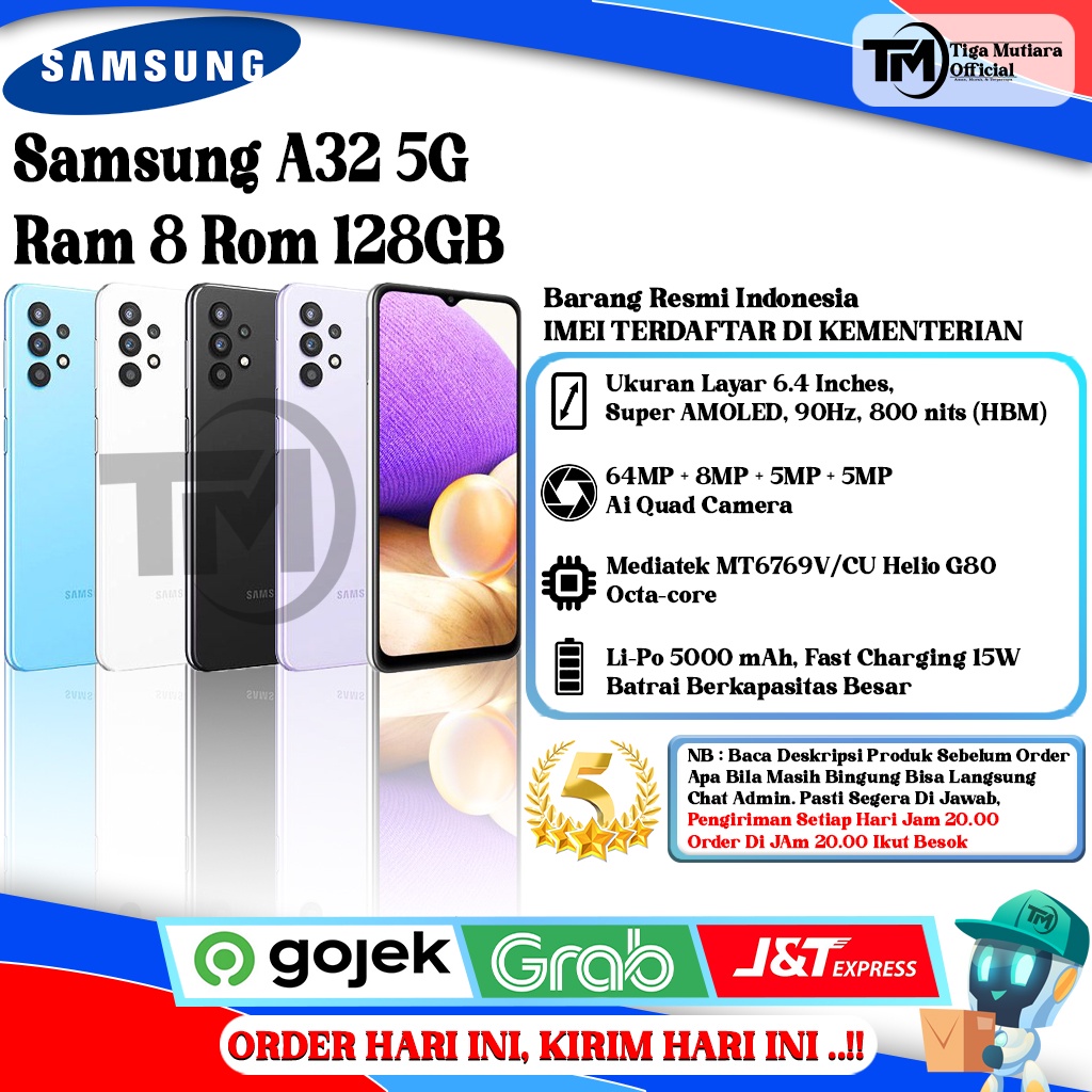 Jual Samsung A32 5G Ram 8 Rom 128GB Segel Original & Bergaransi Resmi ...