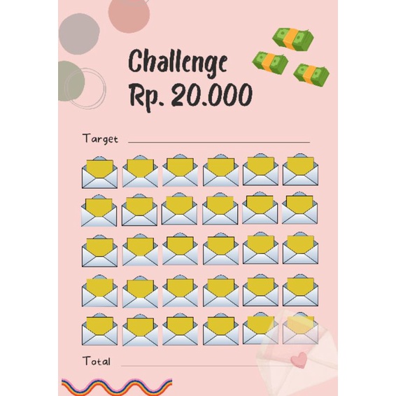 Jual kertas binder/ tantangan menabung/ saving planer/ challenge menabung ( 1 sisi) | Shopee ...